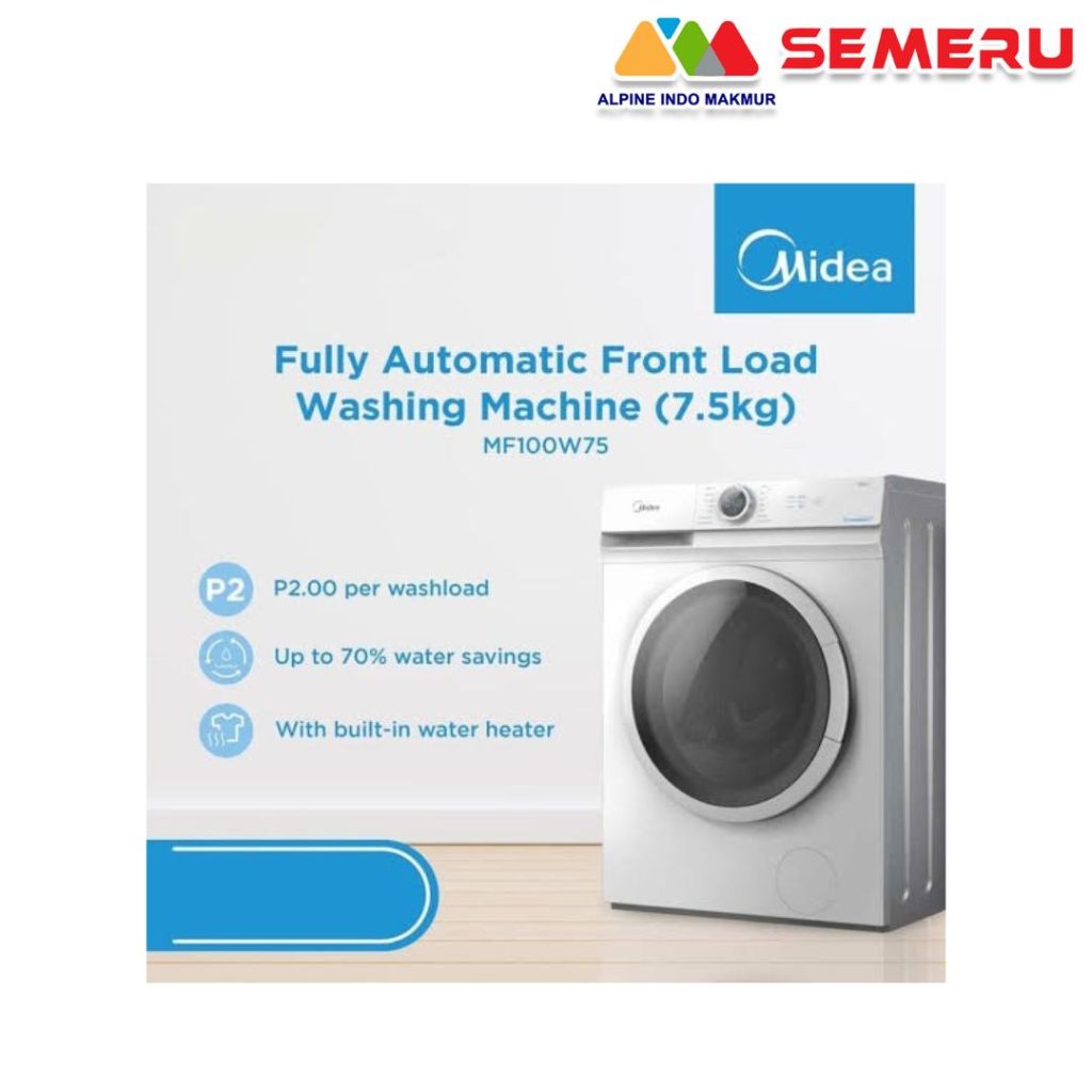 Jual MIDEA MESIN CUCI FRONT LOADING / 7.5 KG MF-100W75 | Shopee Indonesia