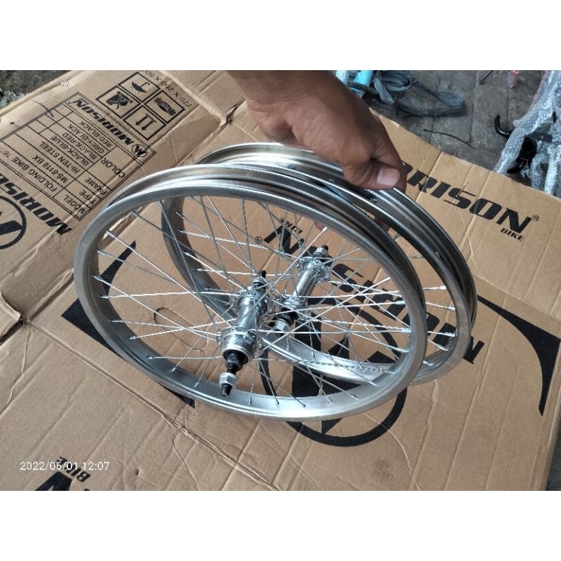 Jual velg sepeda ukuran 18 in depan belakang bahan besi kuat | Shopee ...