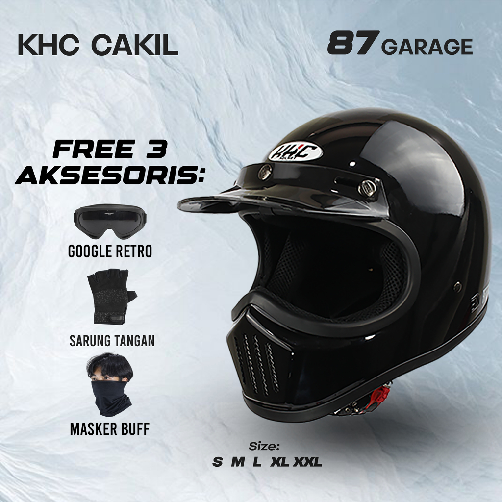 Jual HELM CAKIL KHC RETRO CLASSIC FULL FACE PRIA SNI | Shopee Indonesia