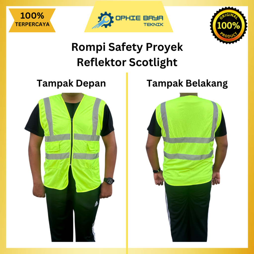 Jual Rompi Safety Proyek Reflektor Scotlight 2 Saku | Shopee Indonesia