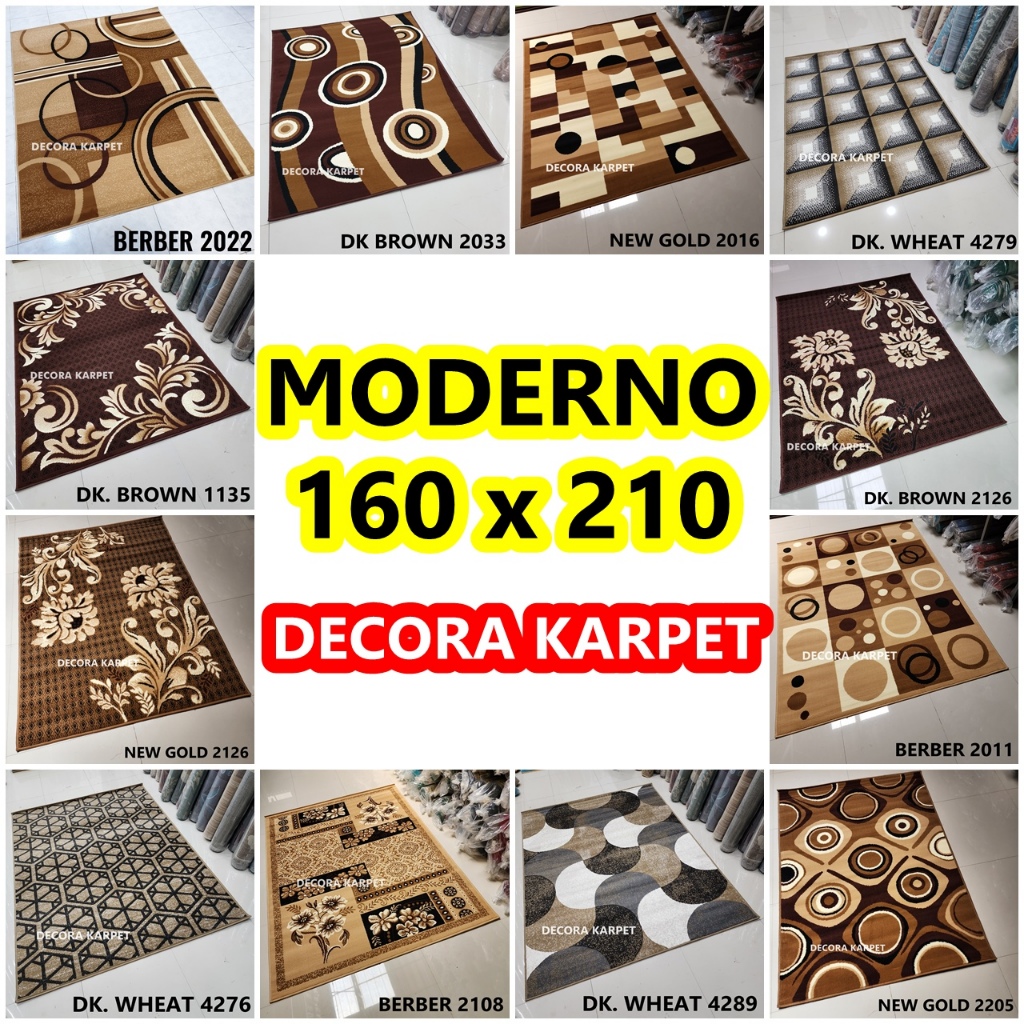 Jual DECORA Karpet Permadani MODERNO Ukuran Standar 160 x 210 cm Brown Berber Gold | Shopee ...
