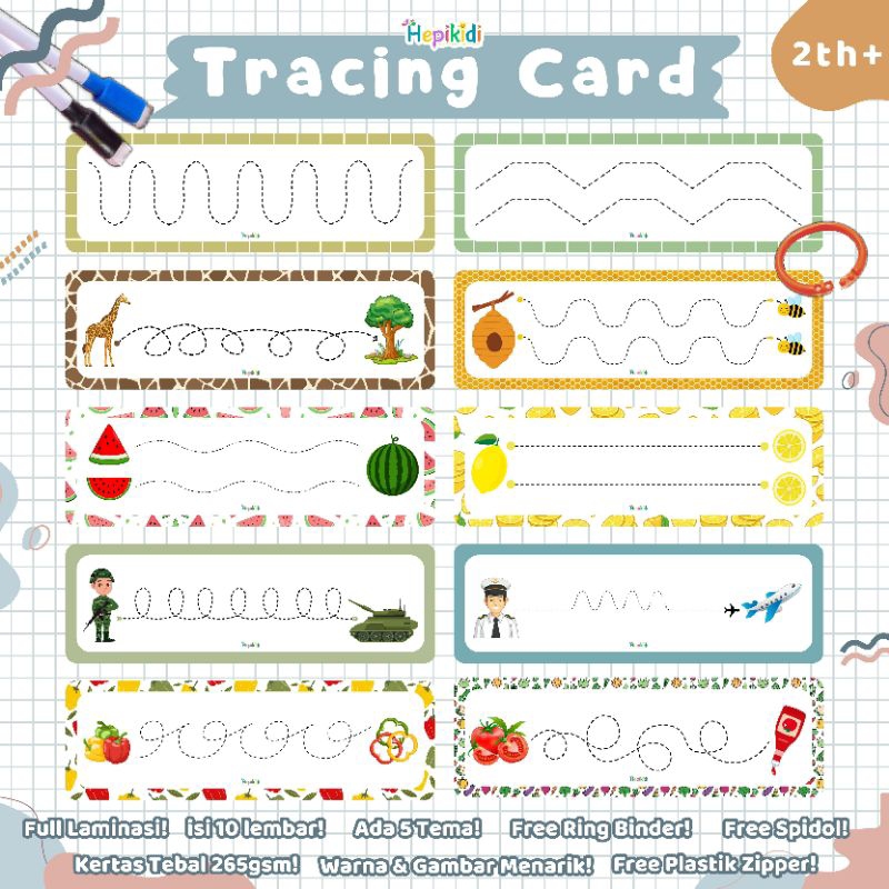 Jual Hepikidi - Tracing Card Flashcard Tracing Kartu Belajar Menulis ...