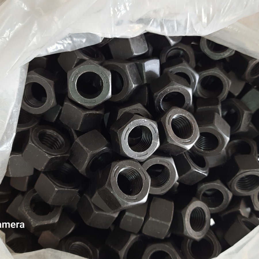 Jual Mur Baja 1 Inch M25 1 Inch M26 Hex Nut Black 8.8 88mm Mur Baut ...