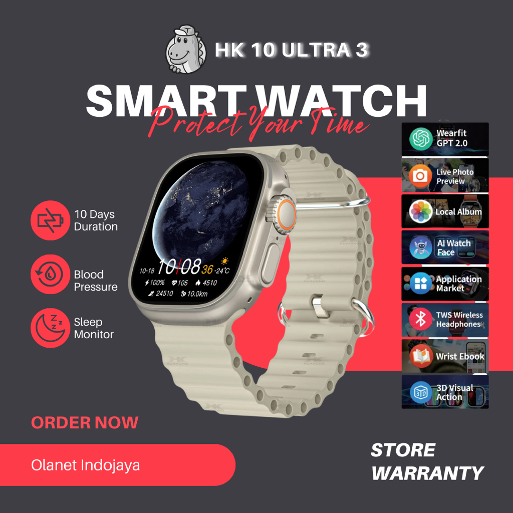 Jual Smartwatch HK10 Ultra3 - WearFit App | Multifunction Smart Watch | Shopee Indonesia