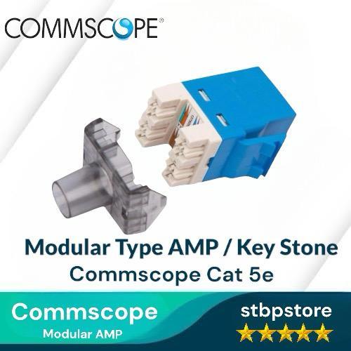 Jual Face Plate dan Modular Cat 5E Cat 6 AMP Commscope 1 Port / Hole ...