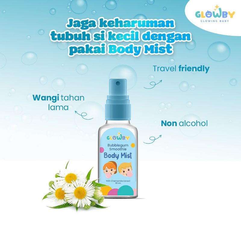 Jual Glowby body mist / PARFUM bubble gum bisa untuk badan bayi dan ...