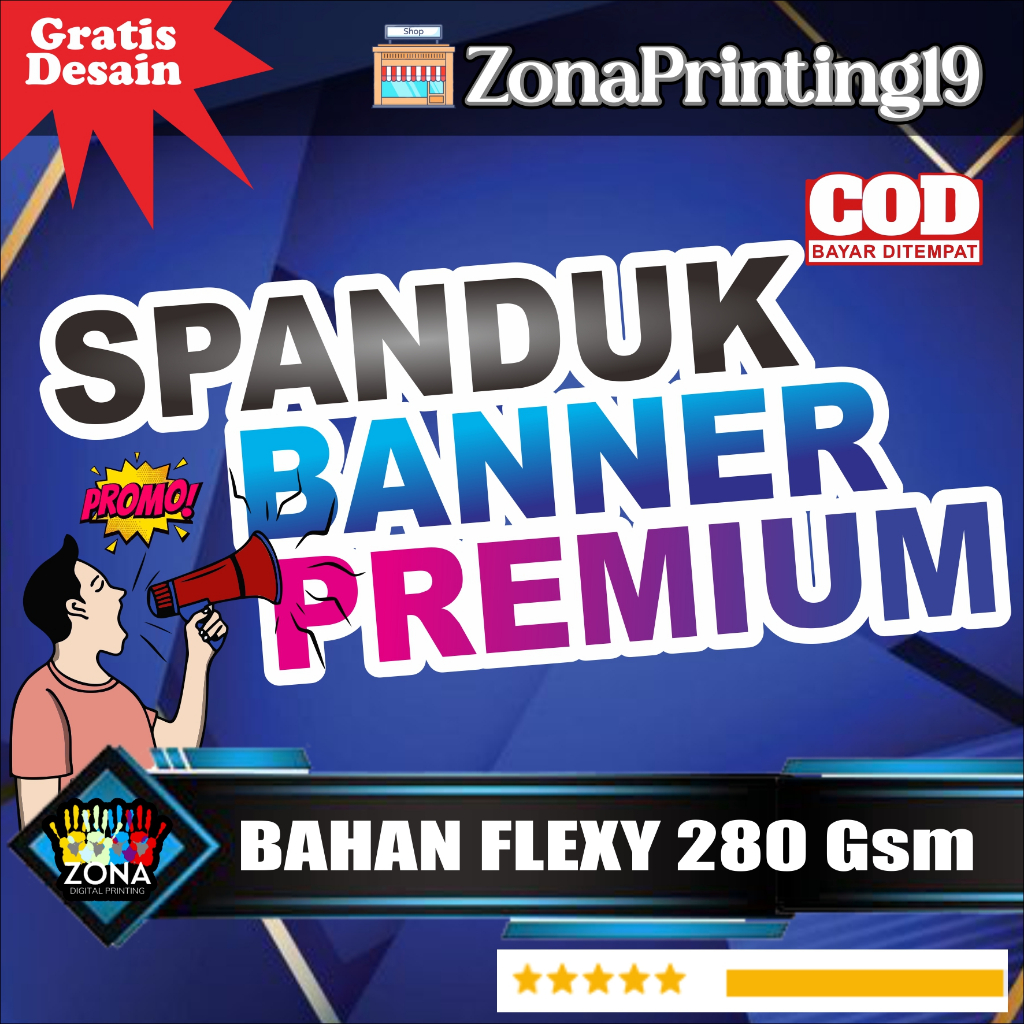Jual Cetak Banner Backdrop Spanduk Flexy China 280gsm per 1/2 meter persegi (50 cM x 50 Cm) FULL ...