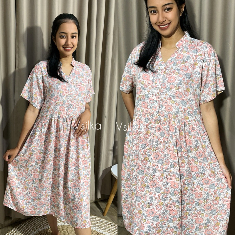 Jual Luna Dress Daster Rayon Premium Bumil Busui Friendly Cantik ...