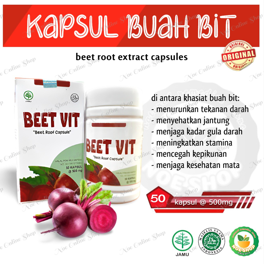Jual BEET VIT Kapsul Buah Bit Root Suplemen Herbal Tekanan Darah Tinggi ...