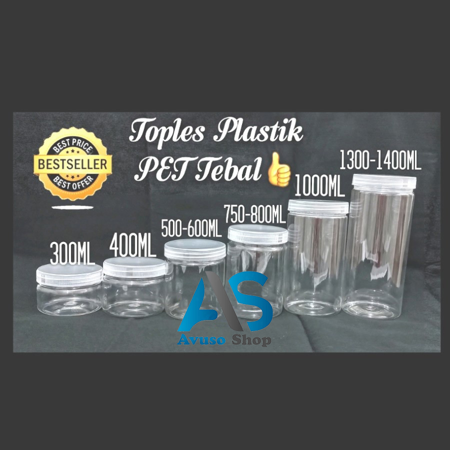 Jual Isi 6Pcs Toples Tabung Premium Tebal Pilihan mulai 200ml-1400ml Jar Cylinder Kue Lebaran ...