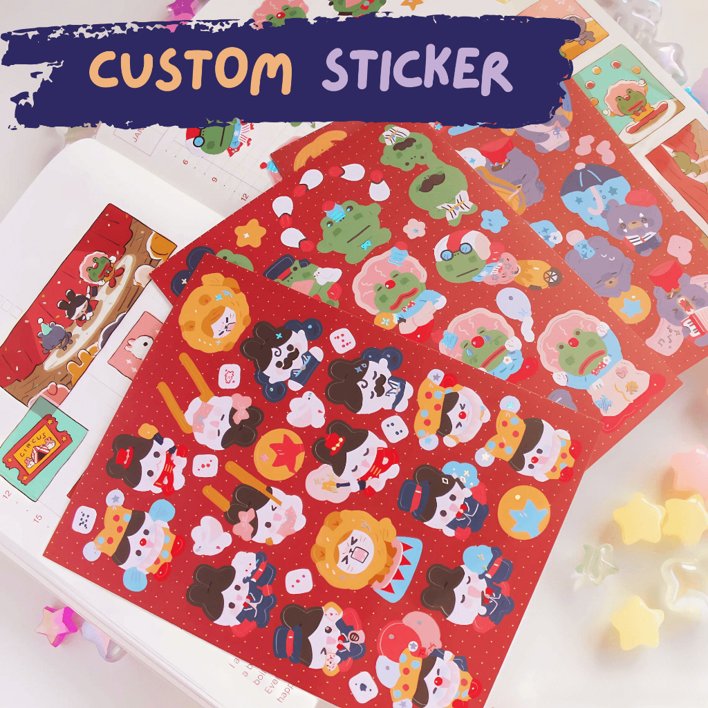 Jual [Tanpa PO] Cetak Cutting Custom Sticker Vinyl A7, A6, A5 | Shopee ...