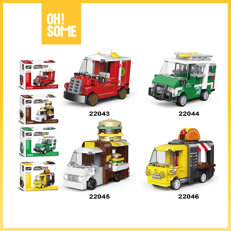 Jual OHSOME DECOOL Mini Pull Back Car 22043-22046 / Block Mainan Rakit Brick Blok Susun Mobil 3D ...