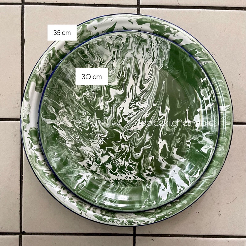 Jual Baki Nampan Saji Piring Nasi Besar Blirik Lurik Enamel Seng Kaleng ...