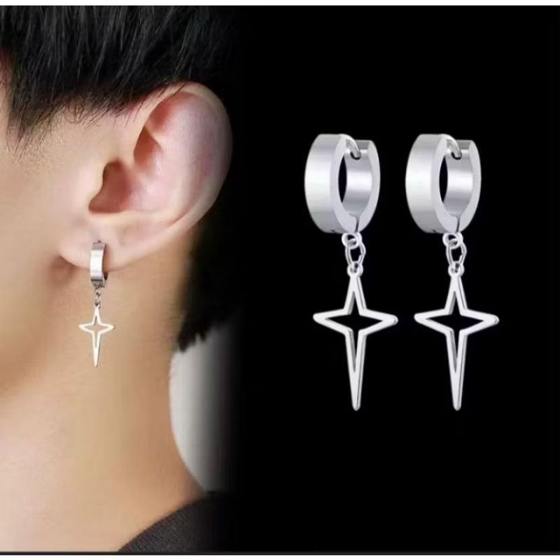 Jual ANTING TINDIK DAN JEPIT TITANIUM MODEL ANTING KOTAK BINTANG STELL ...