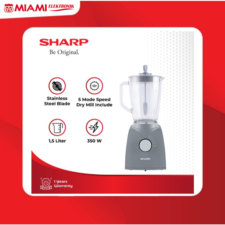 Jual Sharp EM-151G-GY / EM151GGY Blender Grey 1.5 Liter 350 Watt ...
