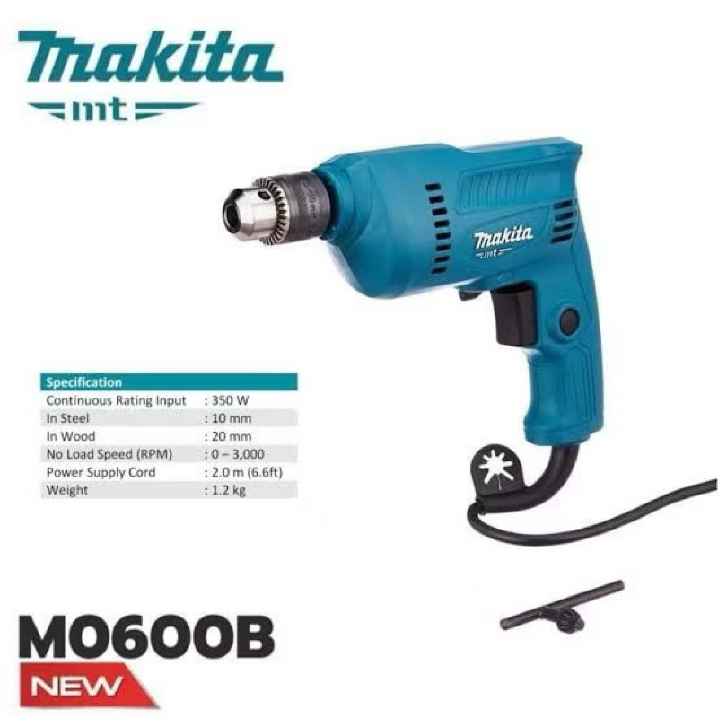 Jual MAKITA ORIGINAL M 0600 B Mesin Bor Tangan 10mm / M0600B Drill 10mm ...