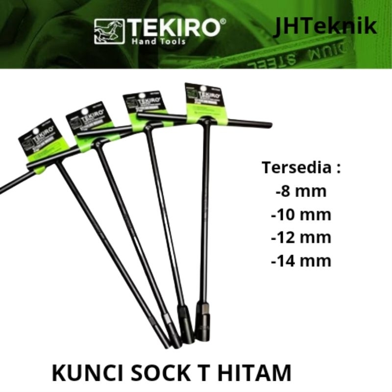 Jual JHTeknik Kunci Sock Sok T Hitam 8mm,10mm,12mm,14mm TEKIRO 100% ...