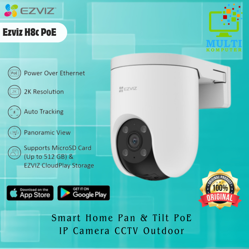 Jual Ezviz H8c PoE 2K Smart Home Pan & Tilt PoE IP Camera CCTV Outdoor | Shopee Indonesia