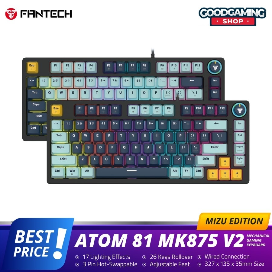 Jual Fantech Atom81 | Atom 81 - MK875 V2 Wired Mechanical Gaming ...