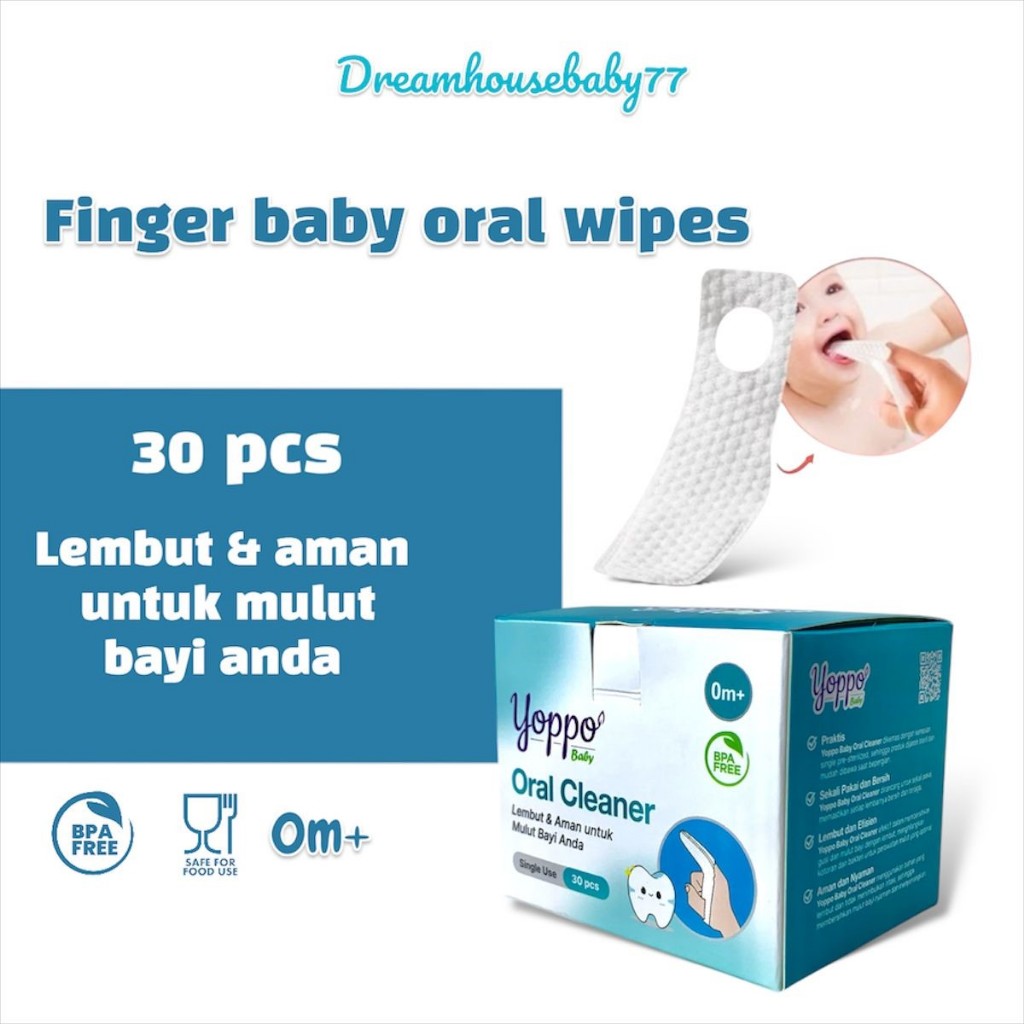 Jual Baby Oral Cleaner Finger Wipes / Kasa Pembersih Mulut Jari / Oral ...