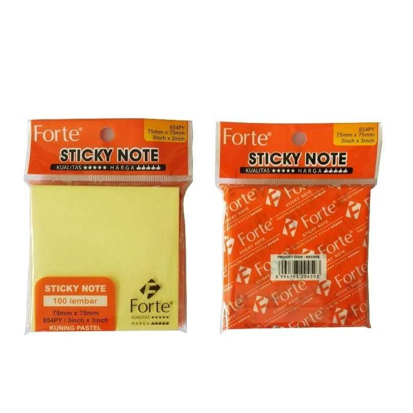 Jual Sticky Note Forte 654 kuning 75 X 75mm (1 pad) | Shopee Indonesia