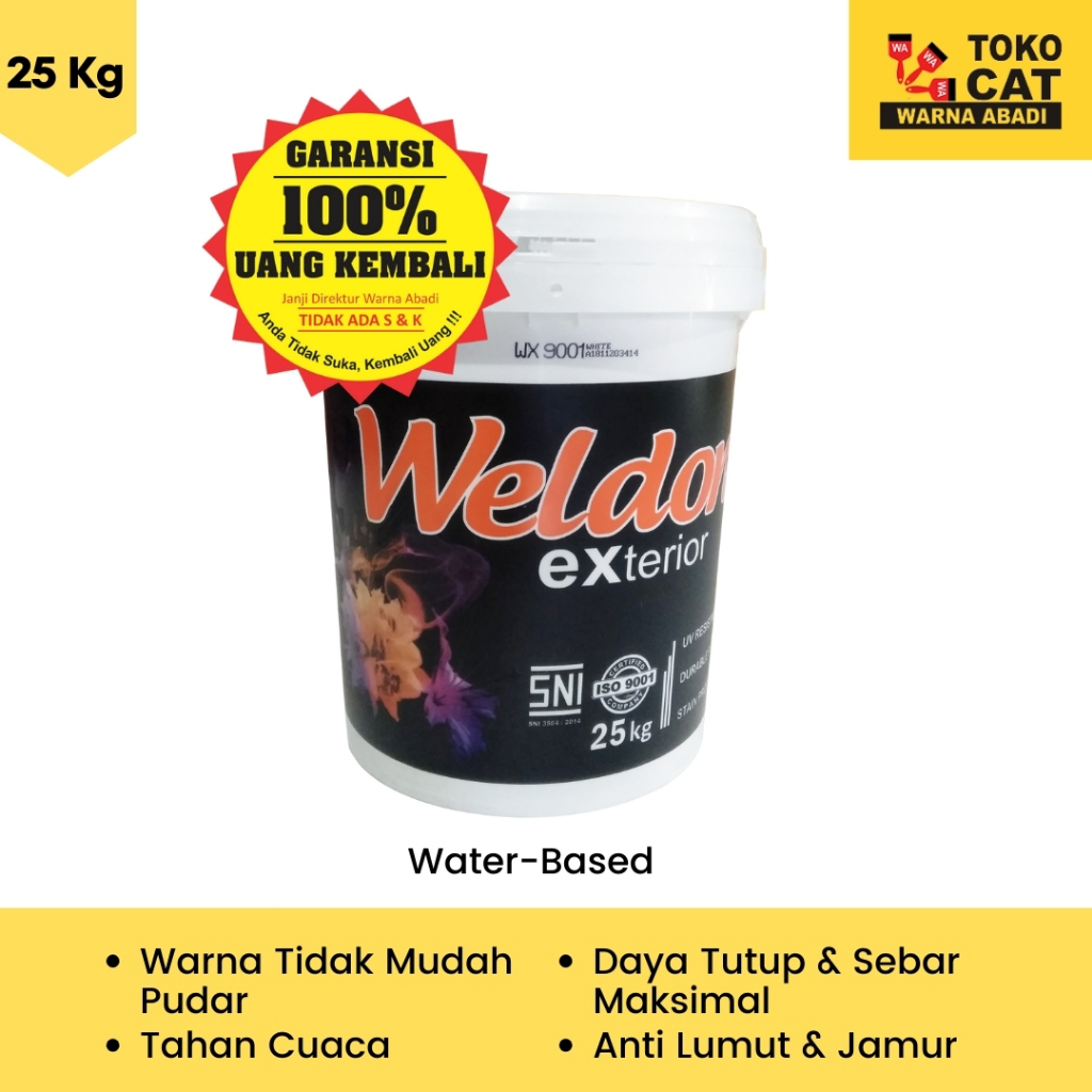 Jual CAT TEMBOK WELDON EXTERIOR KEMASAN 25 KG | Shopee Indonesia