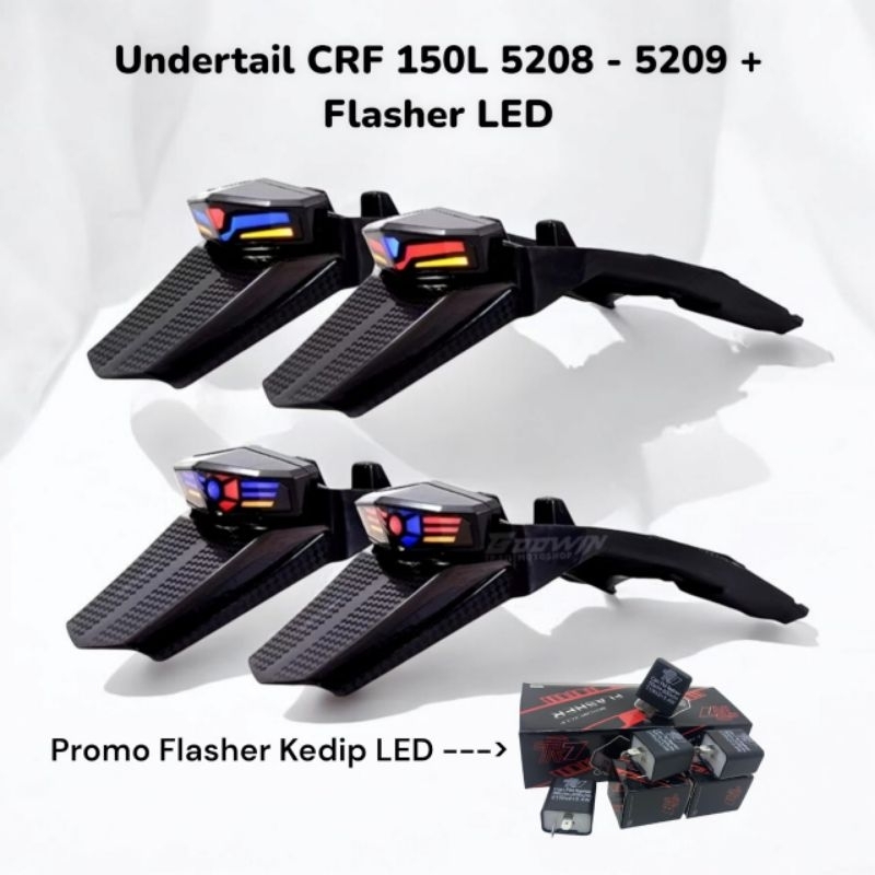 Jual Sparkboard Spakbor Slebor Belakang Undertail Stoplamp CRF 150L 5208 5209 Laser LED 3 In 1 ...