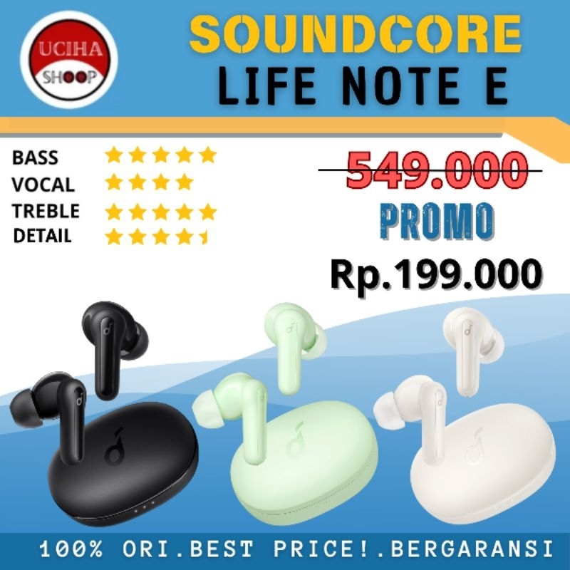 Jual Anker Soundcore Life Note E Bassh TWS Earphone HiFi 3 EQ Clear Calls | Shopee Indonesia