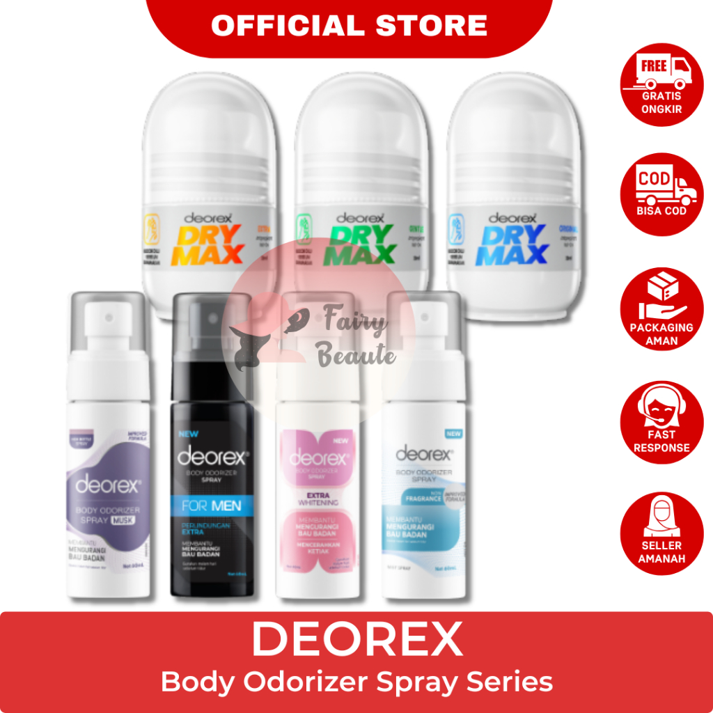 Jual Deorex Body Odorizer Non Fragrance Musk Men Extra Whitening Deo ...