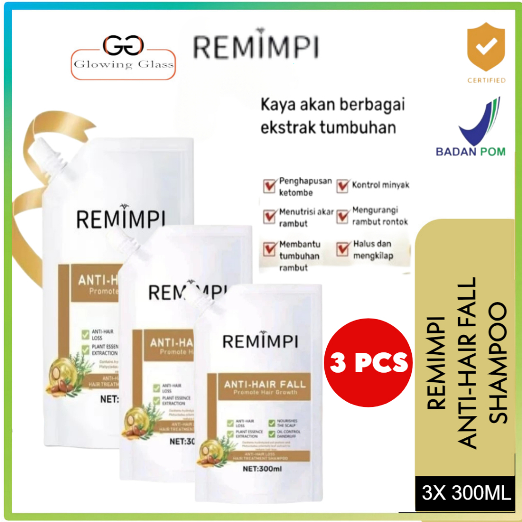 Jual 3PCS Remimpi Anti-Hair Fall Shampoo 300ml | Shopee Indonesia