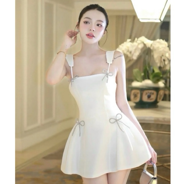 Jual FIRST CLOTHING | BORA Dress Ribbon Valentine Dinner Imlek mini ...