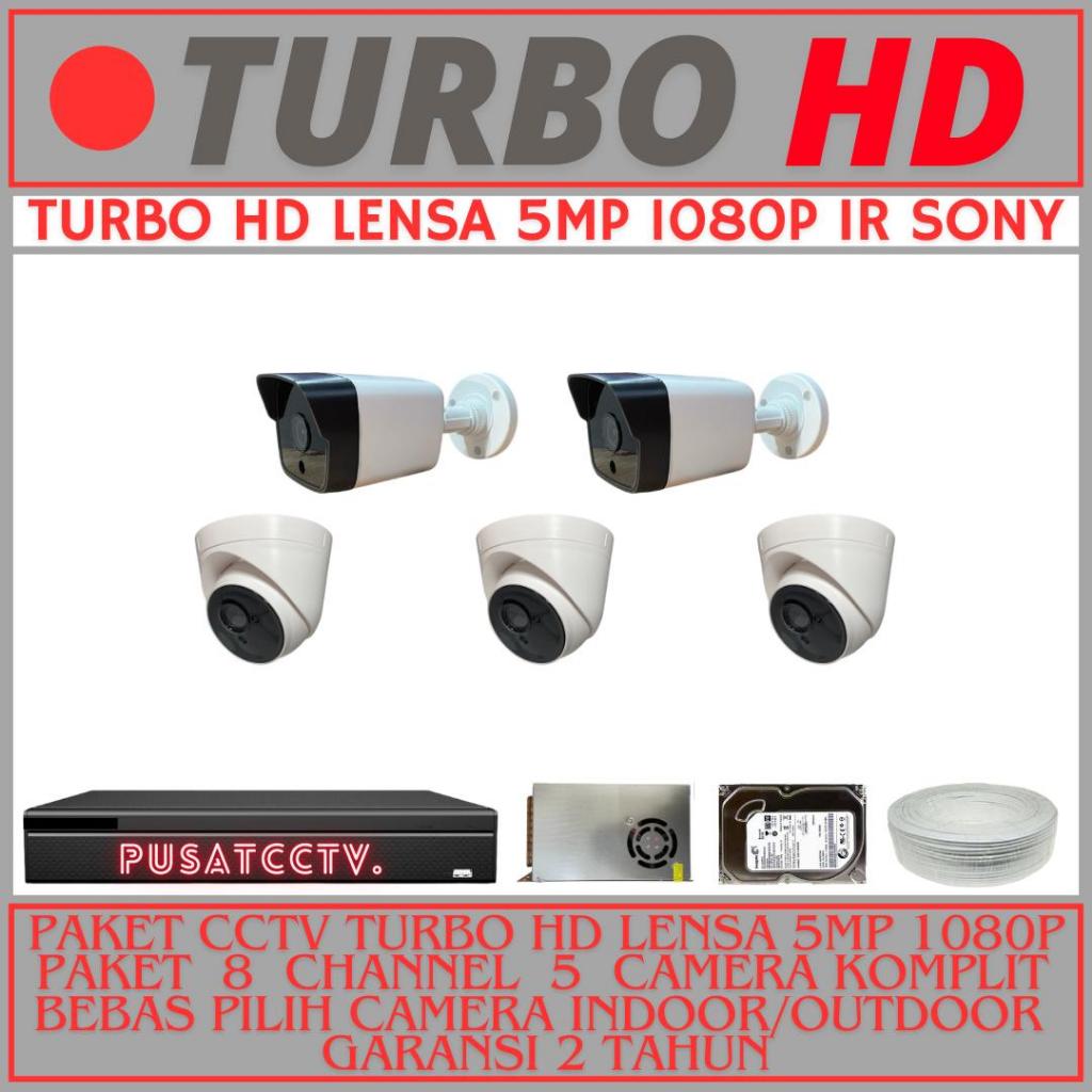 Jual PAKET CCTV 8 CHANNEL 5 CAMERA TURBO HD 5MP 1080P IR SONY KOMPLIT ...