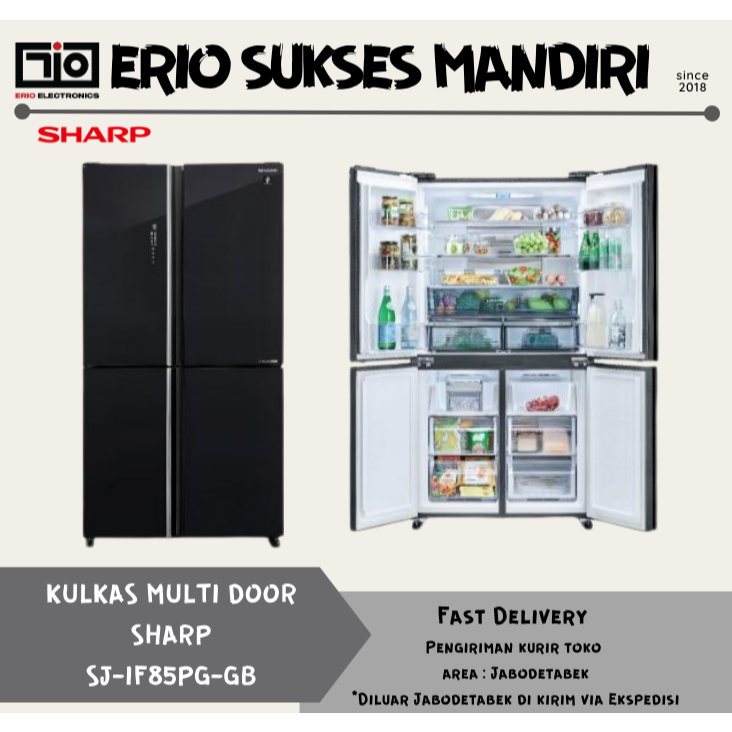 Jual SHARP SJ-IF85PG-GB Kulkas Multi Door w/ Hybrid Cooling 520 L | Shopee Indonesia