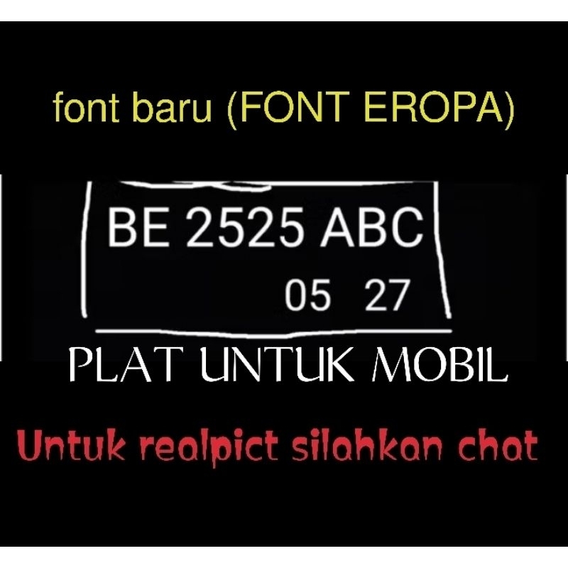 Jual PLAT UNTUK MOBIL NEW FONT ATAU STANDAR HARGA SEPASANG | Shopee ...