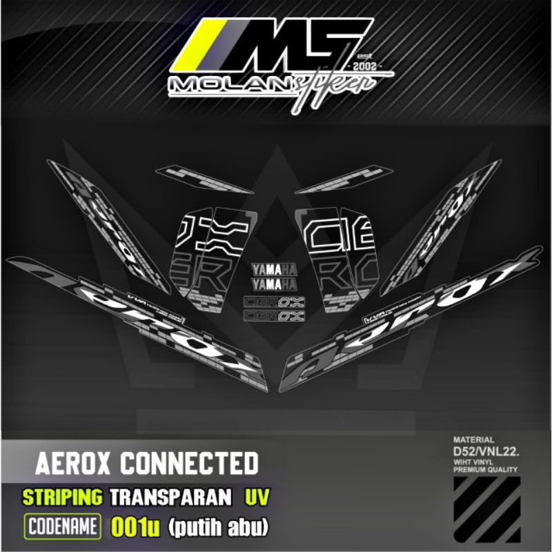 Jual Decal Sticker Striping Variasi Transparan Uv Aerox 155 Connected ...