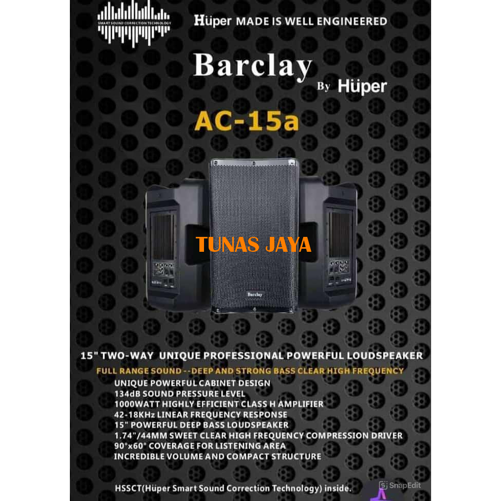 Jual Speaker Aktif 15 Inch BARCLAY AC 15A / AC15A / AC-15A Original 1000 Watt By HUPER | Shopee ...