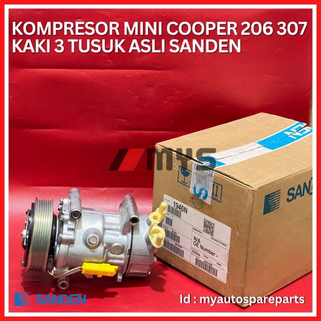 Jual COMPRESSOR AC Mobil MINI COOPER 206 307 KAKI 3 TUSUK KOMPRESOR ...