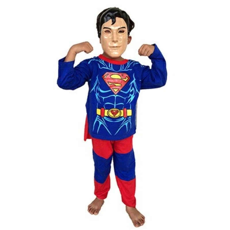 Jual kostum superman free topeng | Shopee Indonesia