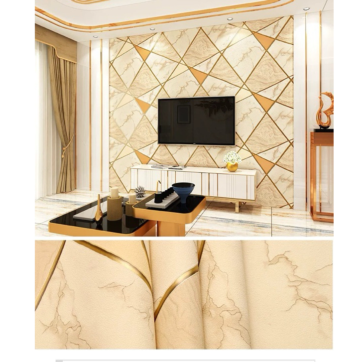 Jual Wallpaper Sticker Dinding Marmer Kuning Krem Panjang 8 Meter x ...