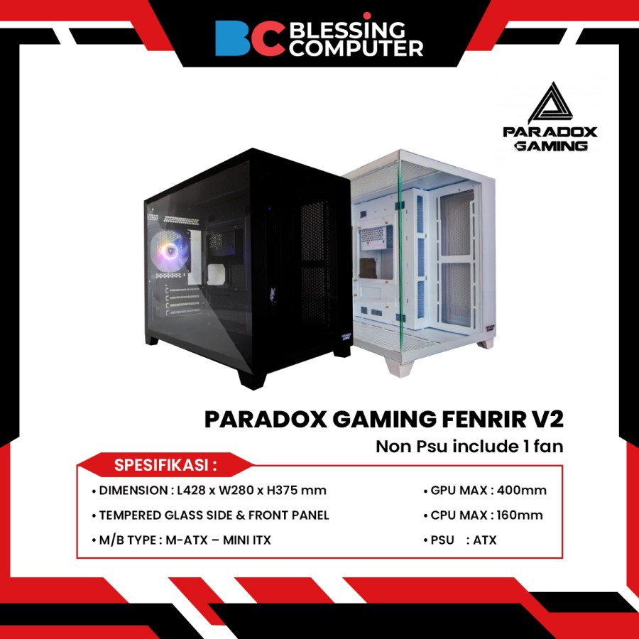 Jual Casing PARADOX GAMING FENRIR V2 - BLACK | Shopee Indonesia
