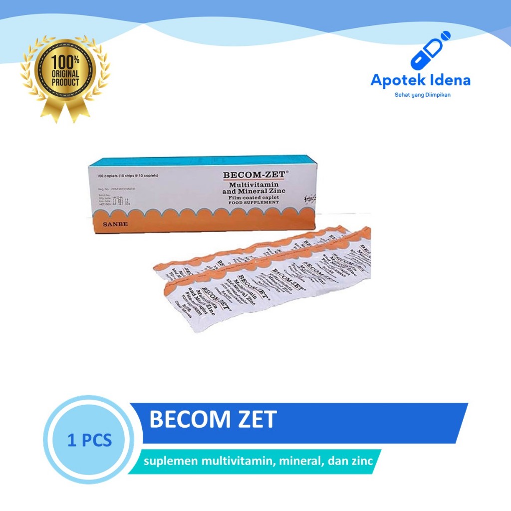 Jual BECOM-ZET 1 STRIP ISI 10 TABLET/ MULTIVITAMIN DAN MINERAL ZINC ...