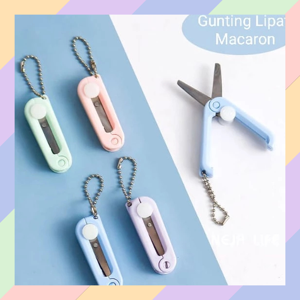 Jual SC73 Gunting Lipat MINI MACARON Pemotong Alat Potong Kertas Warna ...