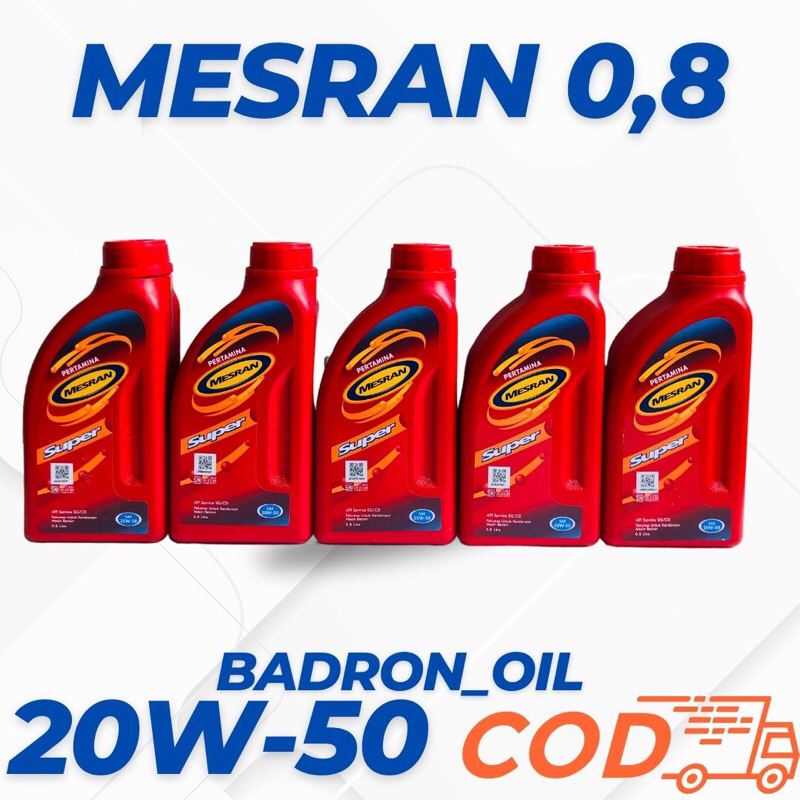 Jual Oli Pertamina Mesran Super 0.8L Sae 20W-50 800ml | Shopee Indonesia