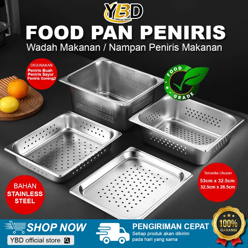 Jual Food pan stainless Tirisan Gorengan ukuran 53x32.5 1/1 | 32.5x26.5 ...