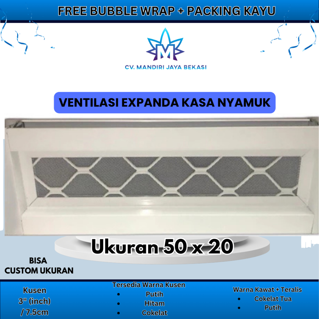 Jual Ventilasi Aluminium Kawat Nyamuk Jendela Ukuran 50 x 20 Tralis ...