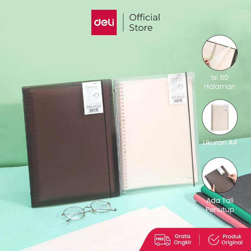 Jual Deli Binder / Loose-Leaf Notebook A4 A5 B5 Strap Kunci Free Refill ...