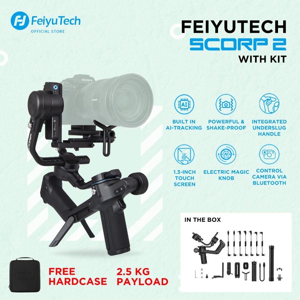 Jual Feiyu Scorp 2 KIT DSLR Mirrorless Camera Stabilizer with AI ...