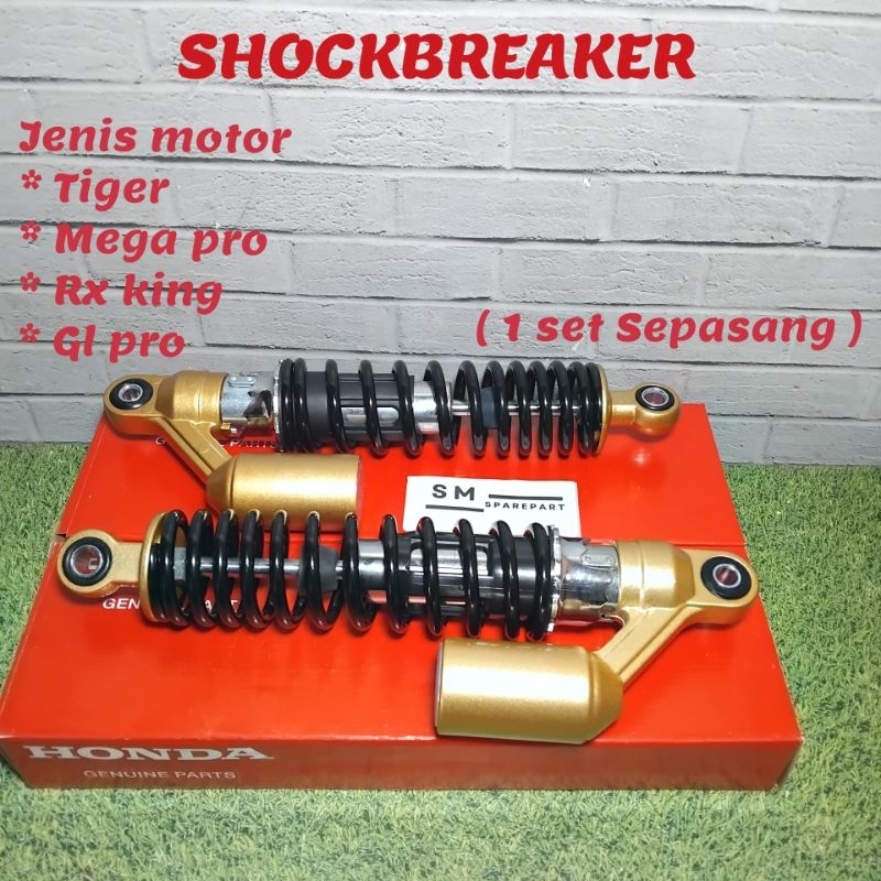 Jual Shock belakang standar shockbreaker tabung motor honda tiger, megapro, rx king, gl pro ...