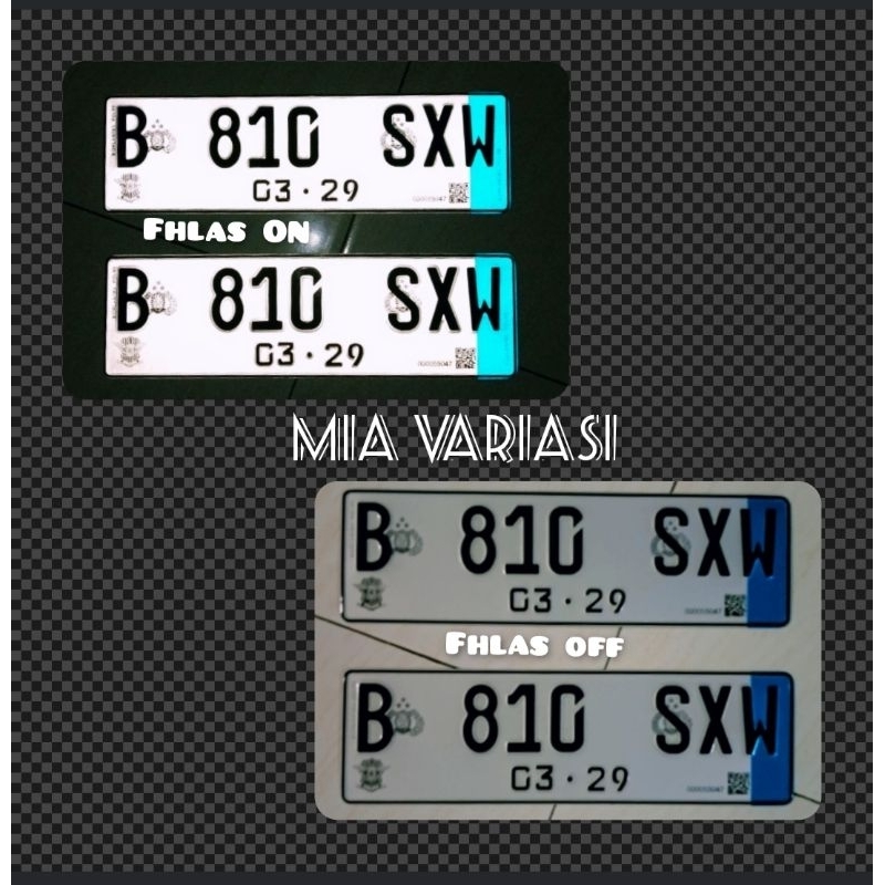 Jual plat mobil putih reflektif listrik barcode QR sepasang | Shopee ...