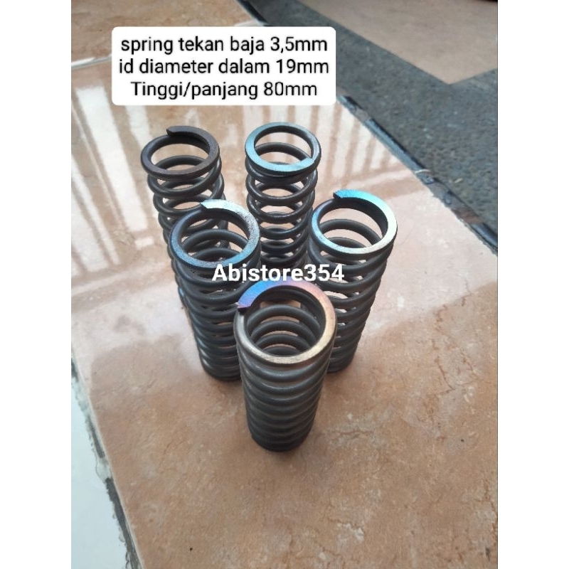 Jual Spring Tekan Baja 3,5mm X Id diameter dalam 19mm x P/Tinggi 80mm ...